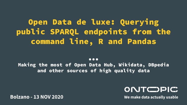 SFScon 2020 - Peter Hopfgartner - Open Data de luxe | PDF