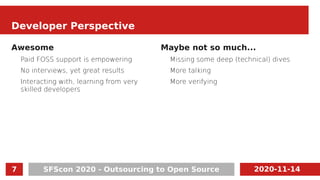 SFScon 2020 - Reto Schneider - Outsourcing to Open Source | PDF