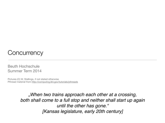 Operating Systems 1 (8/12) - Concurrency | PPT