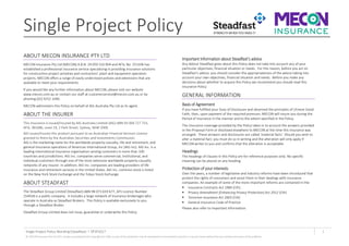 Steadfast Single Project Policy | PPT