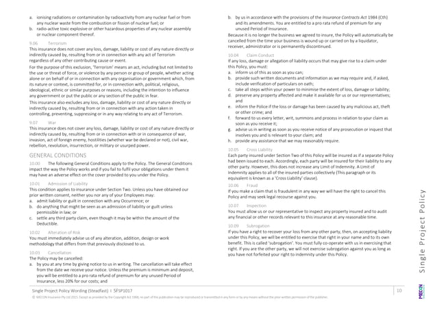 Steadfast Single Project Policy | PPT