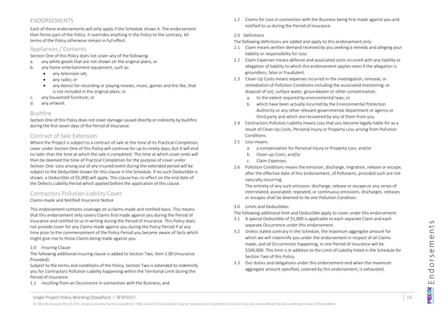 Steadfast Single Project Policy | PPT