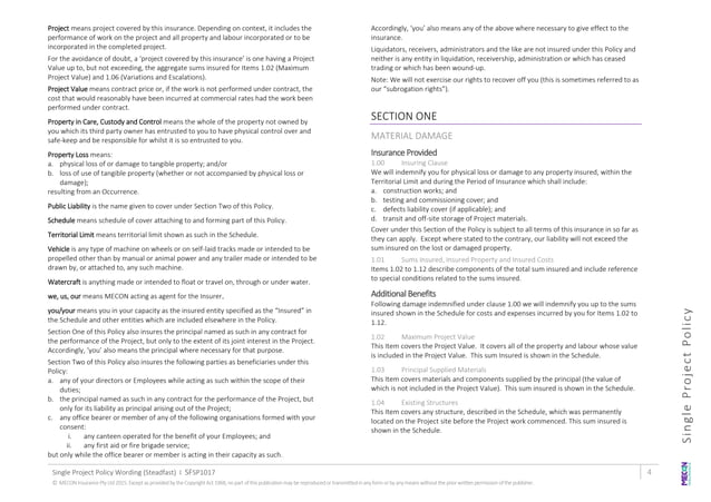 Steadfast Single Project Policy | PPT