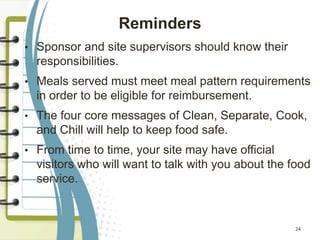 SFSP Site Supervisor Training.ppt