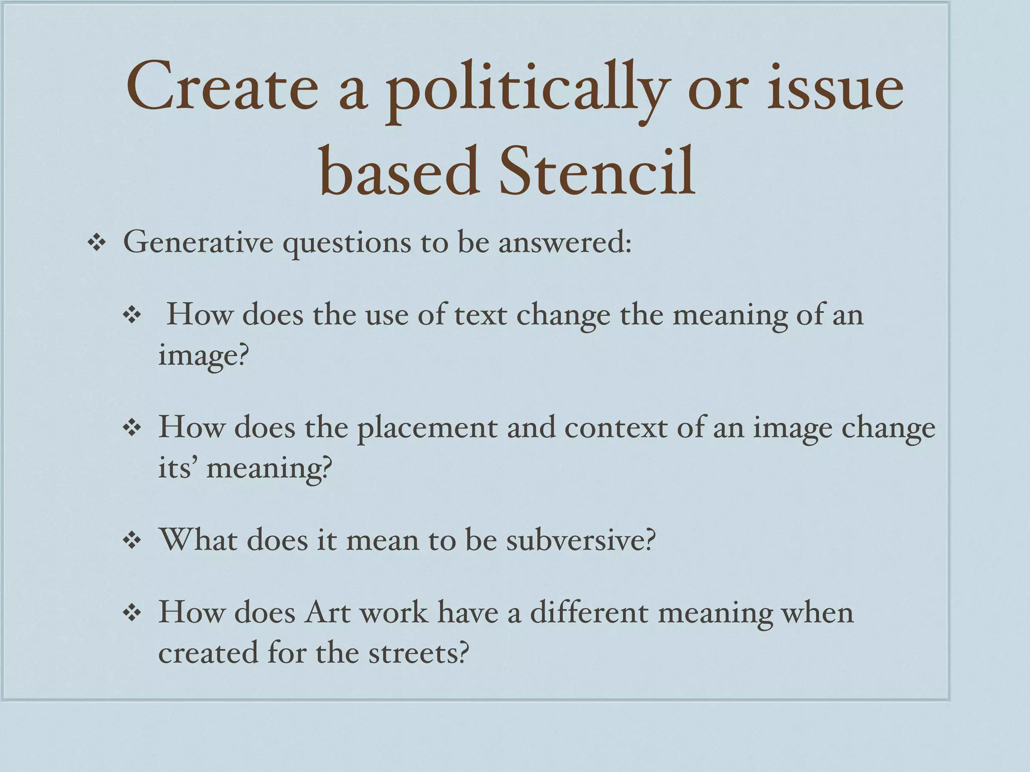 Sf stencils ppt | PPT