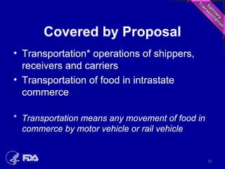 Sanitary Transportation of Human and Animal Food | PPT