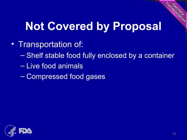 Sanitary Transportation of Human and Animal Food | PPT