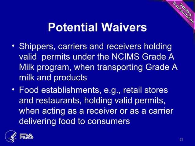 Sanitary Transportation of Human and Animal Food | PPT