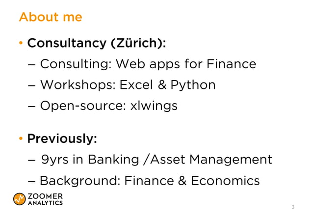 xlwings Presentation (Excel & Python) Swiss FinteCH event | PPT