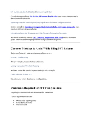 Comprehensive Guide to SFT Filings in India for Business Compliance | DOCX
