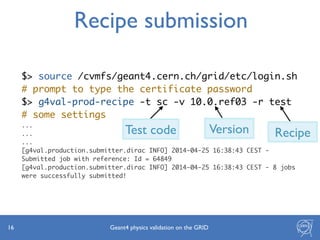 Geant4 physics validation on the GRID | PPT
