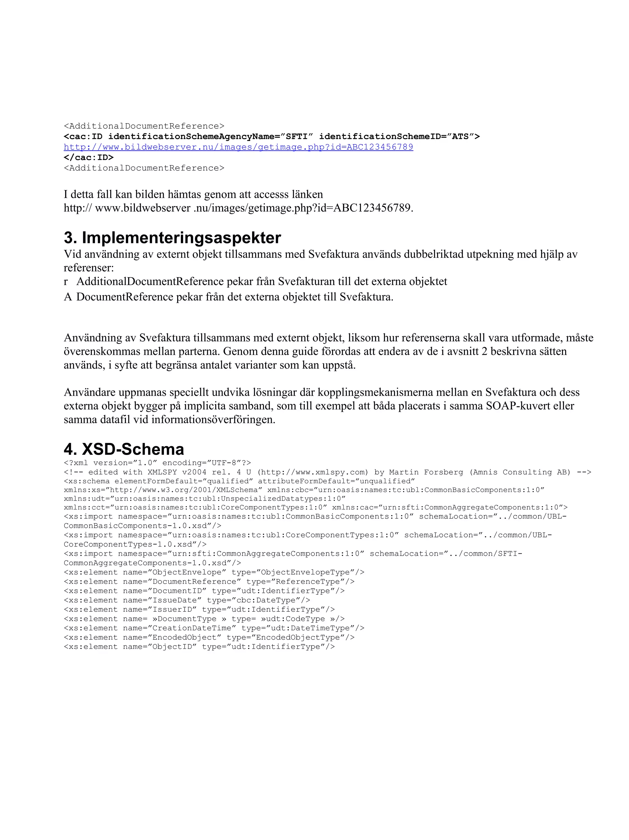 Sfti externt objekt dokumentschema object envelope 1 0 | PDF