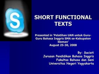 english class about short functional text | PPT