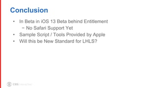 What's the deal with Apple's Low Latency HLS (ALHLS)? | PPT