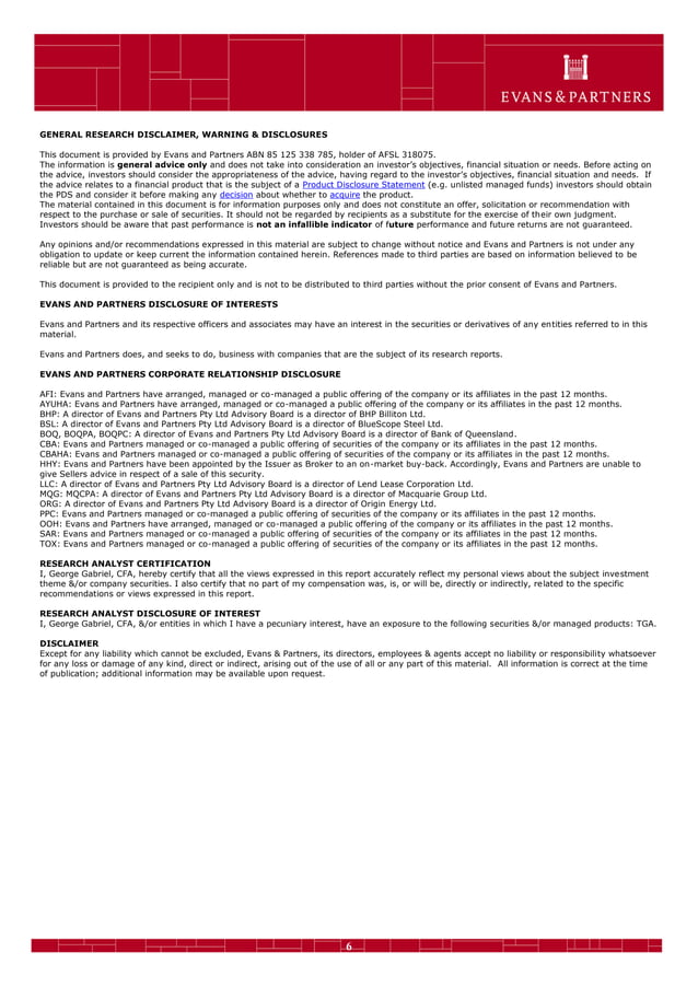 SFW - FOFA implications, Sum of parts valuation, possible acquirers | PDF