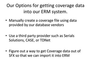 Sfx Erm | PPT | Computing | Technology & Computing