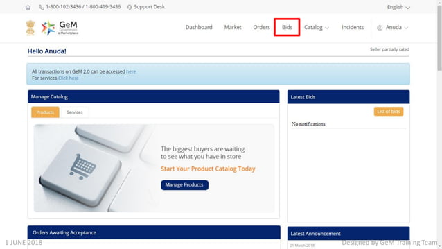 Seller Module GeM 3.0 - Bid to RA participation | PDF