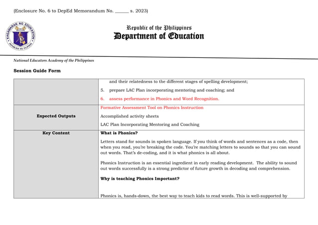 SG-PHONICS-WORD-RECOGNITION SLAC SESSION-1.docx | Educational ...