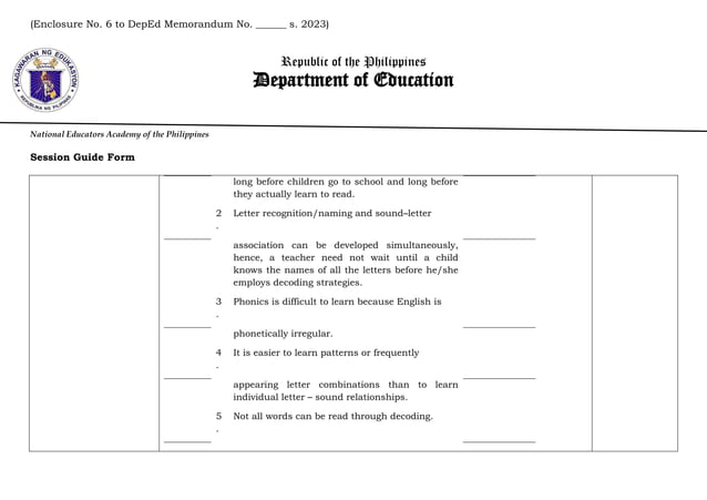 SG-PHONICS-WORD-RECOGNITION SLAC SESSION-1.docx | Educational ...