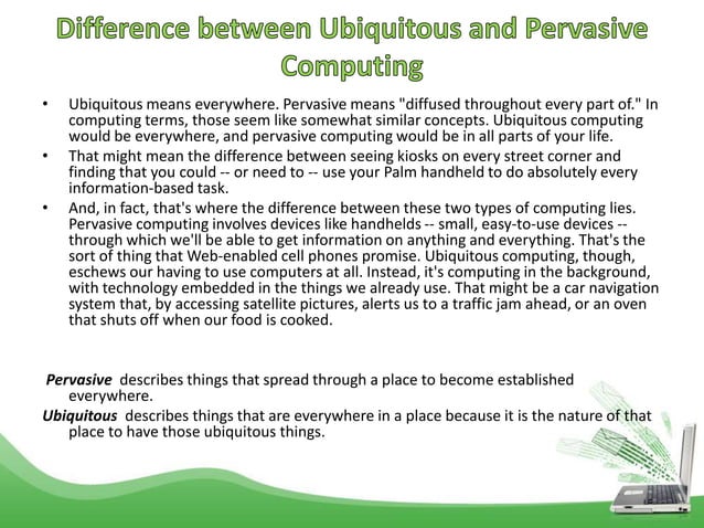 Pervasive Computing | PPTX | Computing | Technology & Computing