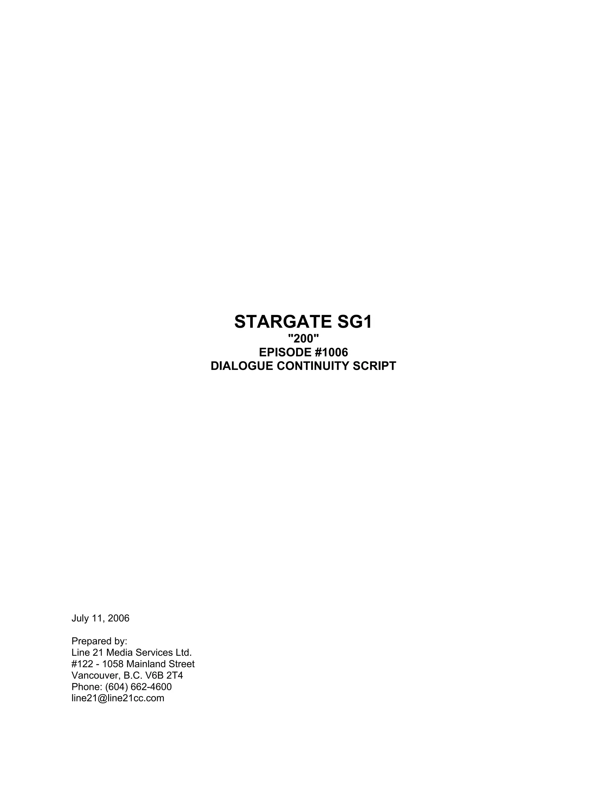 Stargate SG-1: 10x06 200 | PDF