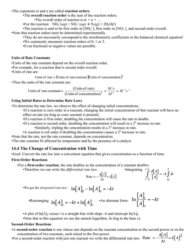 AP Chemistry Study Guide- Kinetics | PDF | Chemistry | Science