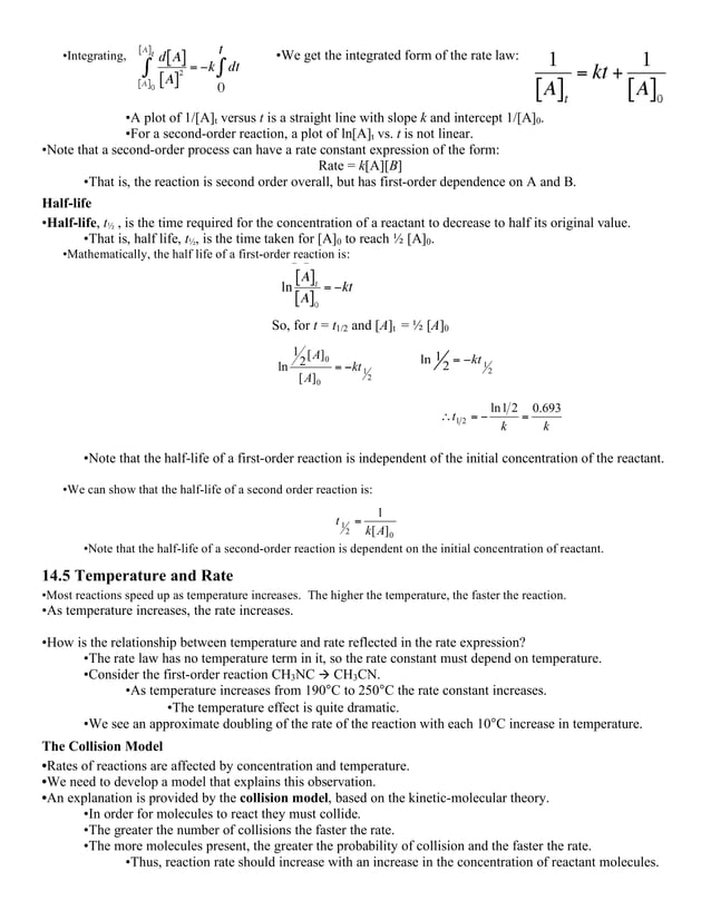 AP Chemistry Study Guide- Kinetics | PDF | Chemistry | Science