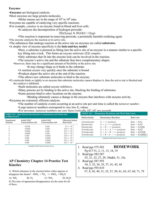 AP Chemistry Study Guide- Kinetics | PDF | Chemistry | Science