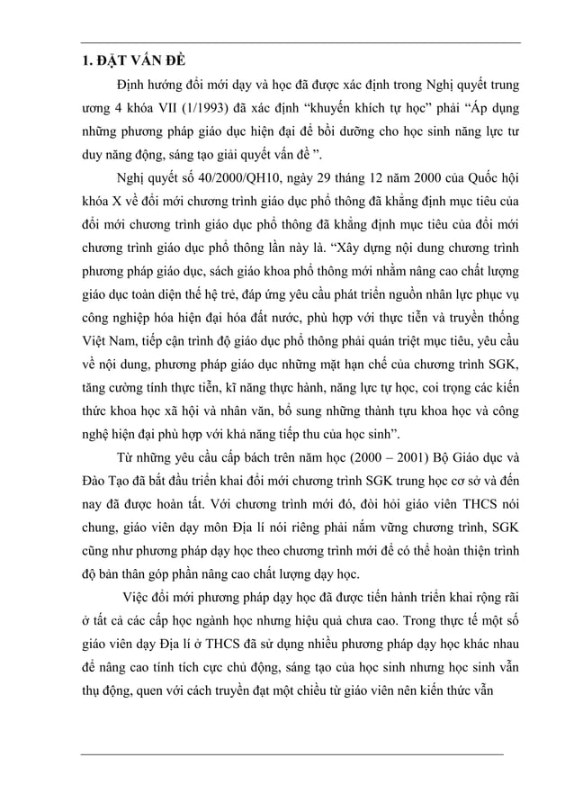 9 Bai Mau Sang Kien Kinh Nghiem Dia Li 8 Theo Chuong trinh GDPT 2018 | PDF