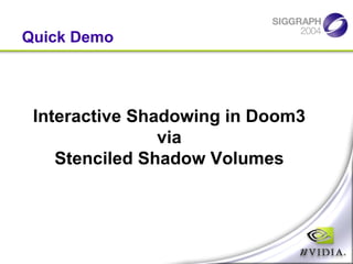 Real-time Shadowing Techniques: Shadow Volumes | PPT