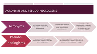 Translation of Neologisms | PPT