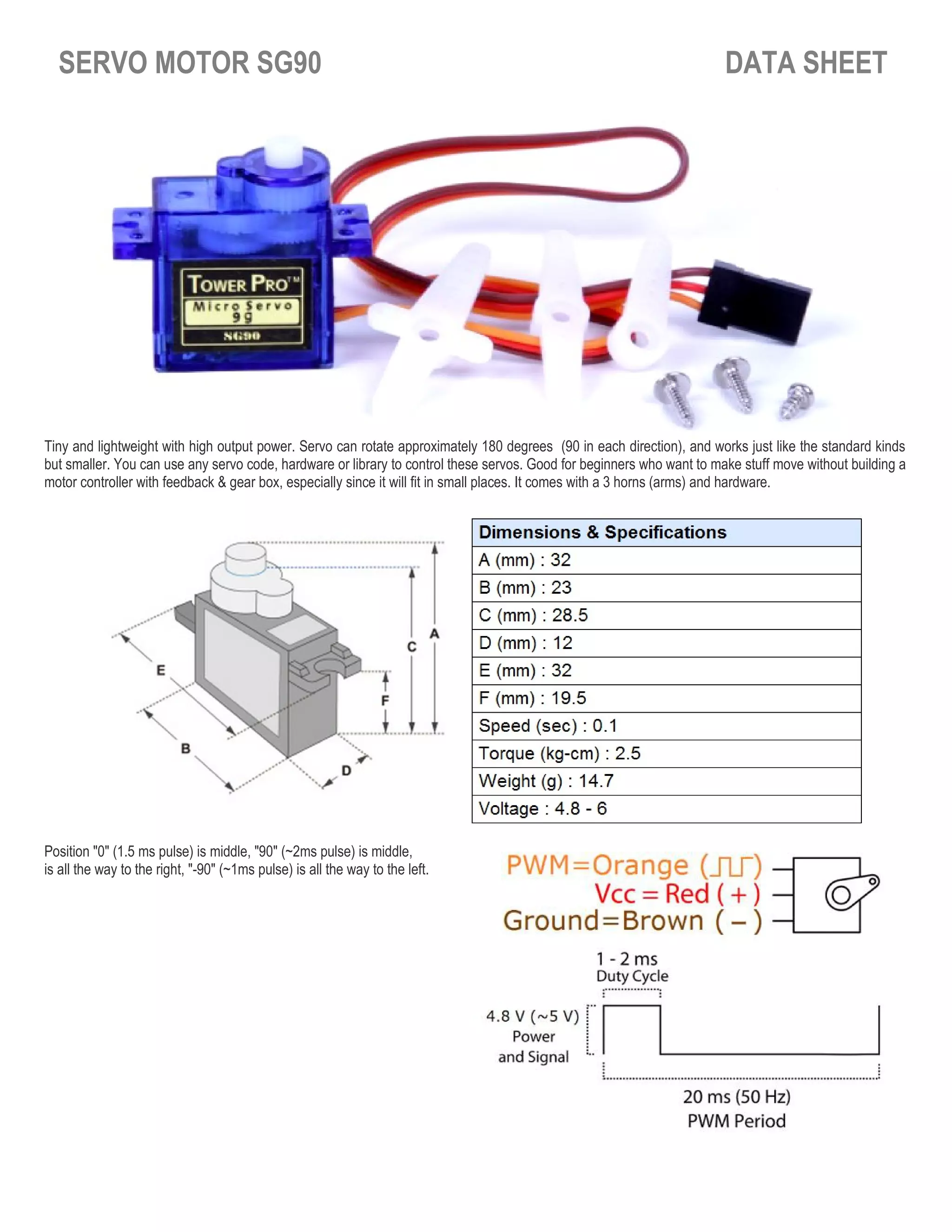 Sg90 datasheet | PDF