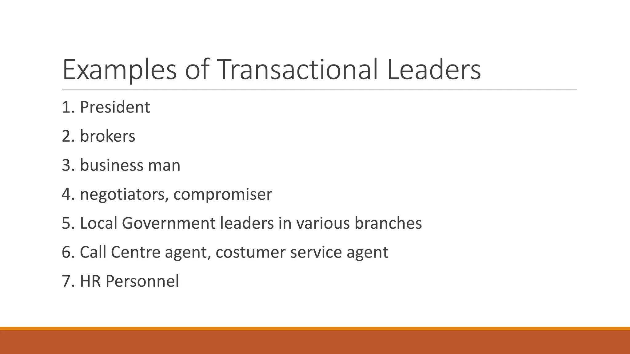 Transactional leaders -revised | PDF