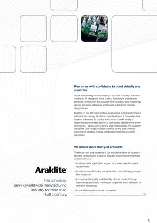 Araldite® adhesives core range - Selector guide | PDF