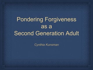 Segment from a Panel on how SGAs approach Forgiveness | PPTX