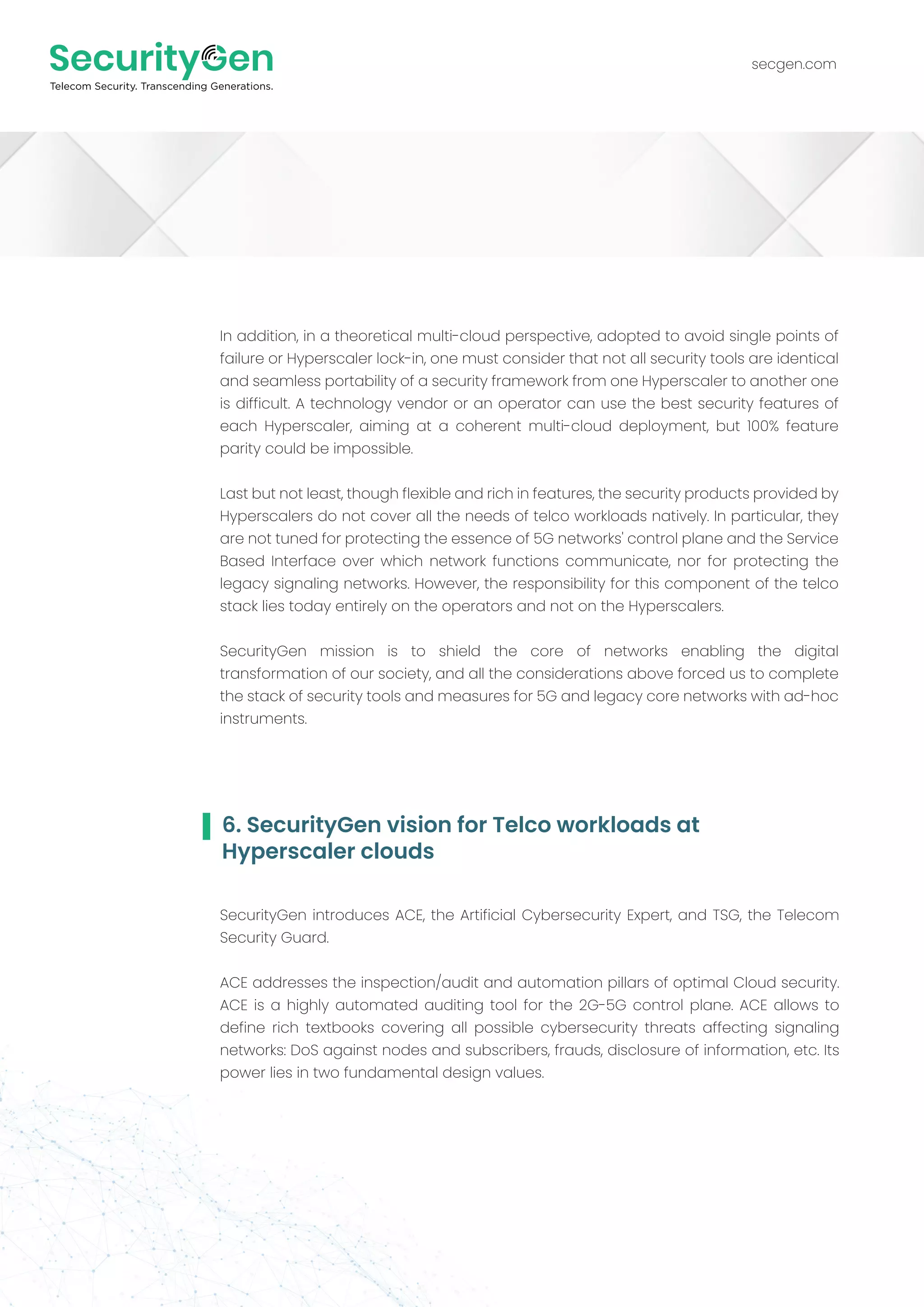 TELCO WORKLOADS IN HYPERSCALER CLOUDS SECURITY IN THE 5G CONTROL ROOM | PDF