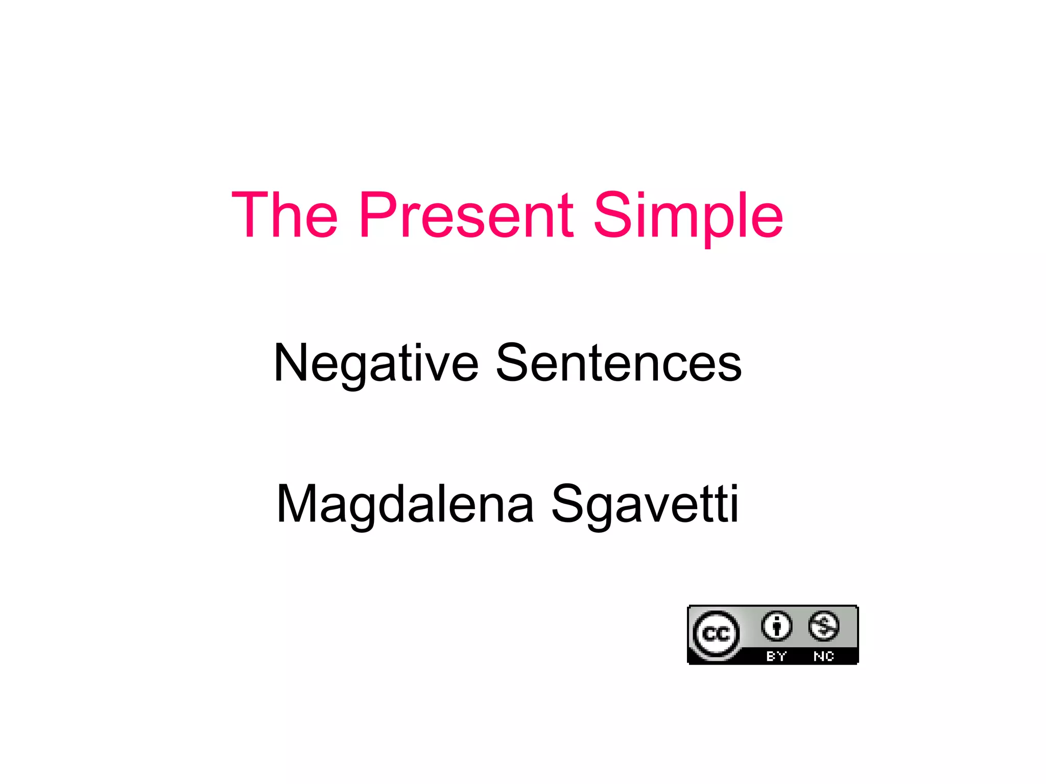Present simple negative sentences | ODP