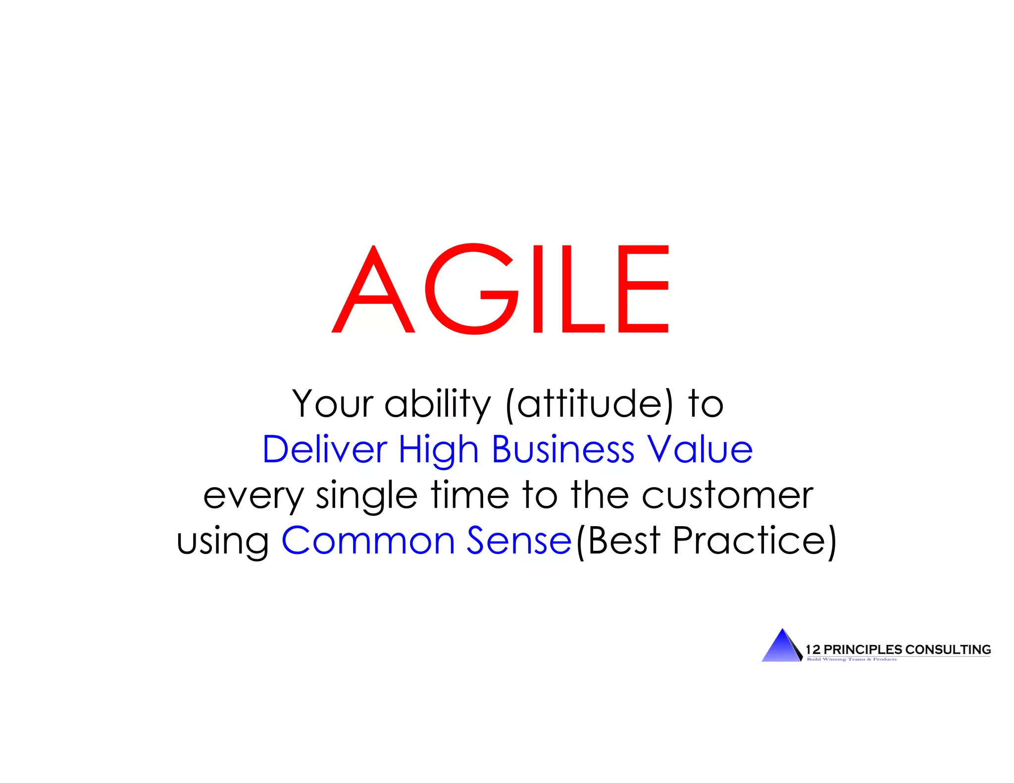 4 Focus Areas for Total Agile Transformation | PPT