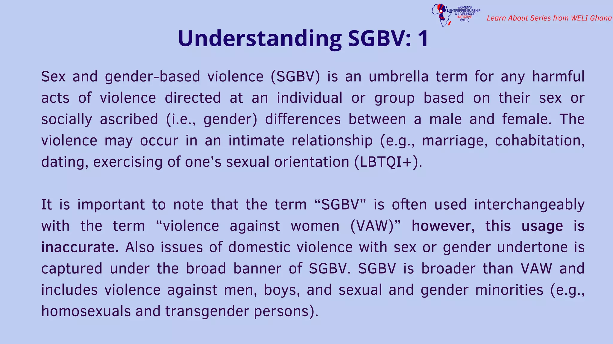 Sexual and Gender-Based Violence - Definition, Identification, Causes ...