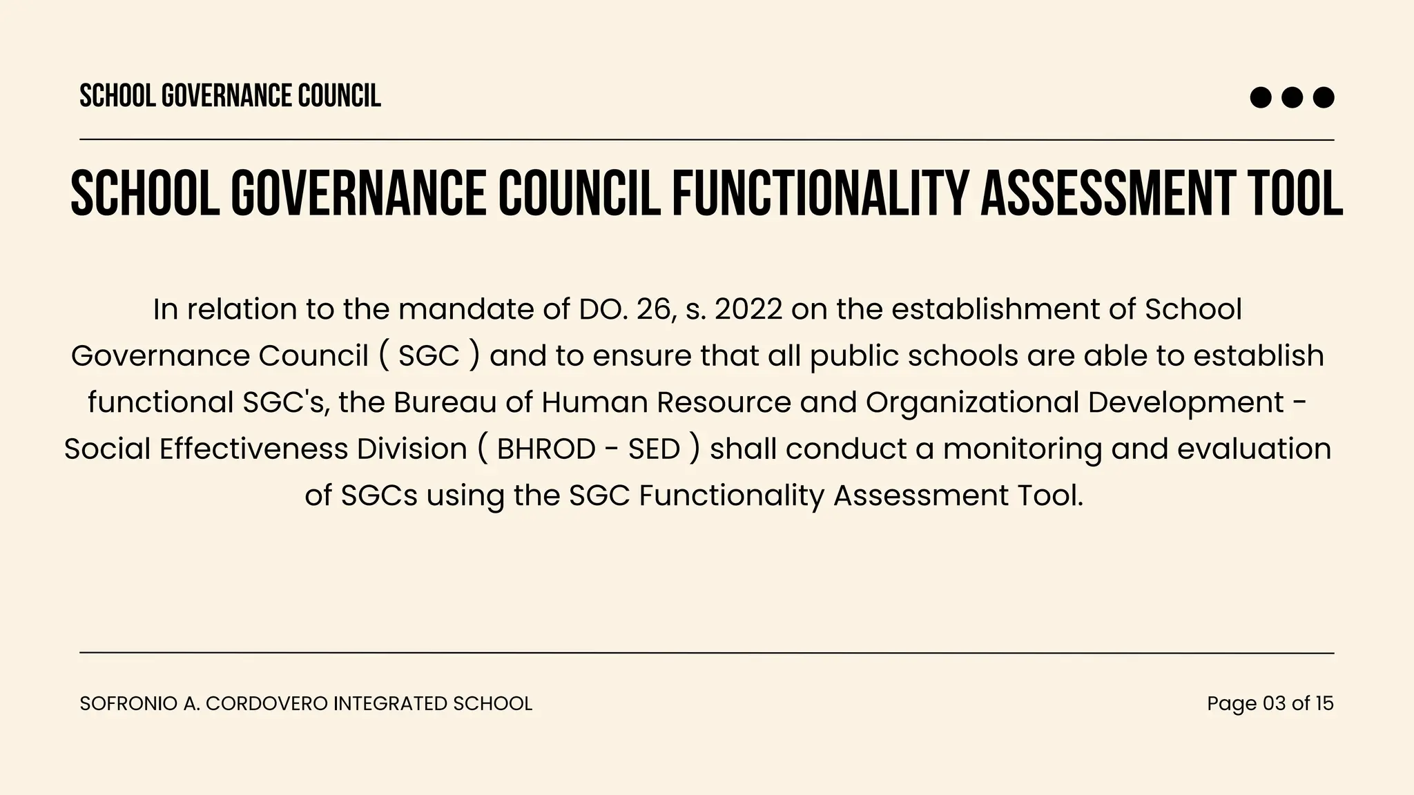 School Governance Council Powerpoint Presentation | PDF