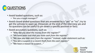 Security Guard Training: Investigative Interviews | PPTX | Resume ...