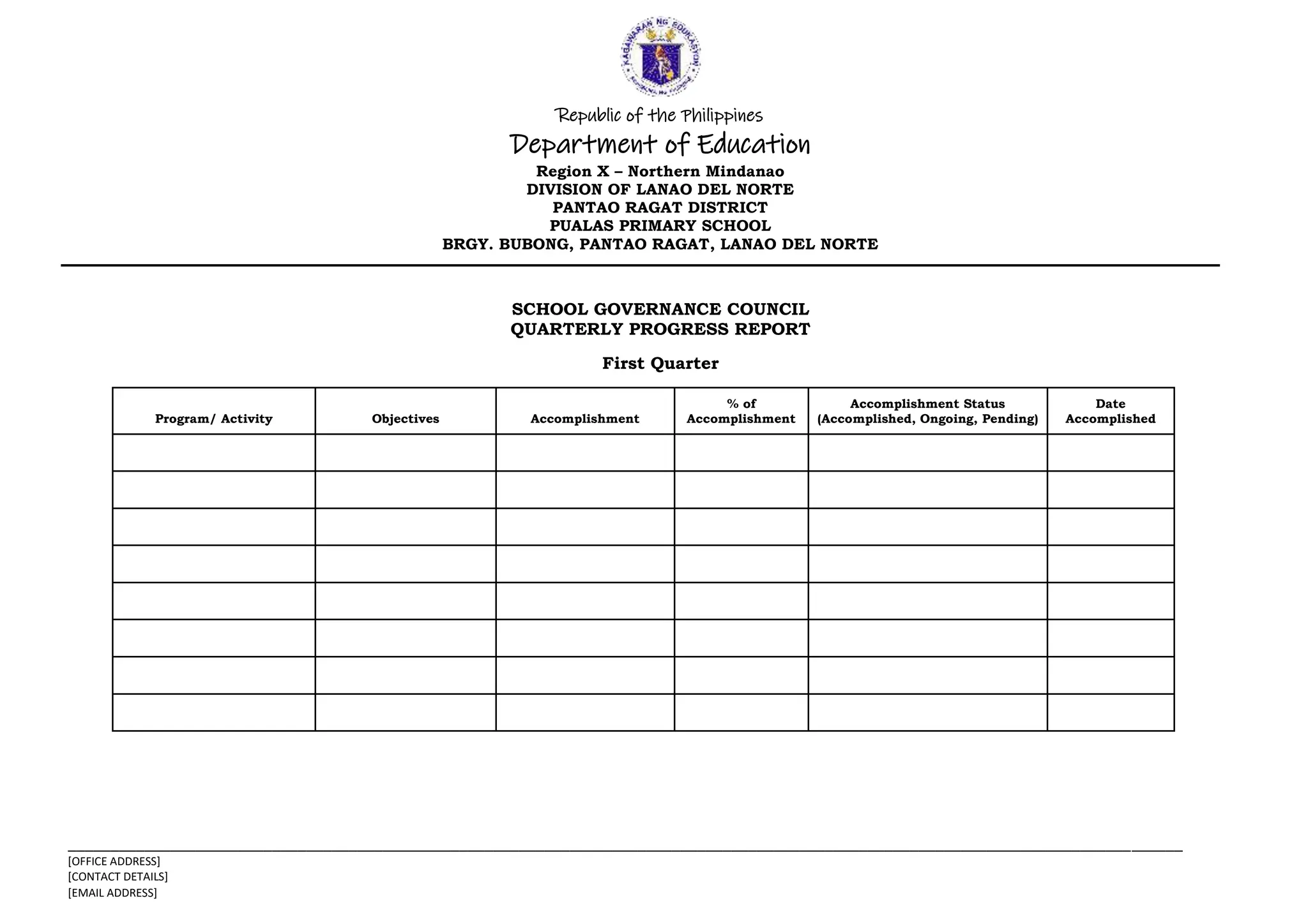 SGC QUARTER REPORT.docx
