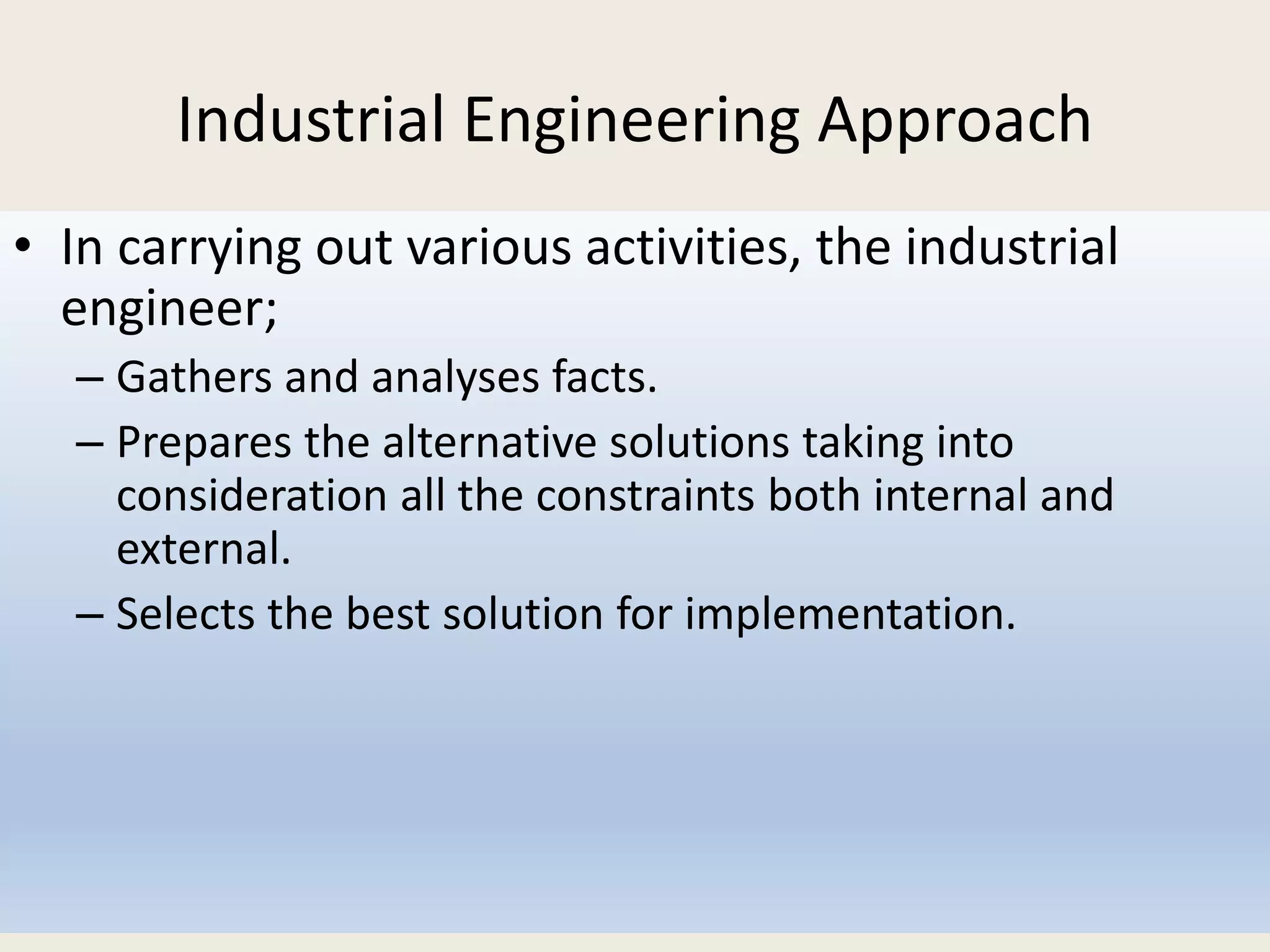 Basics of Industrial Engineering | PDF