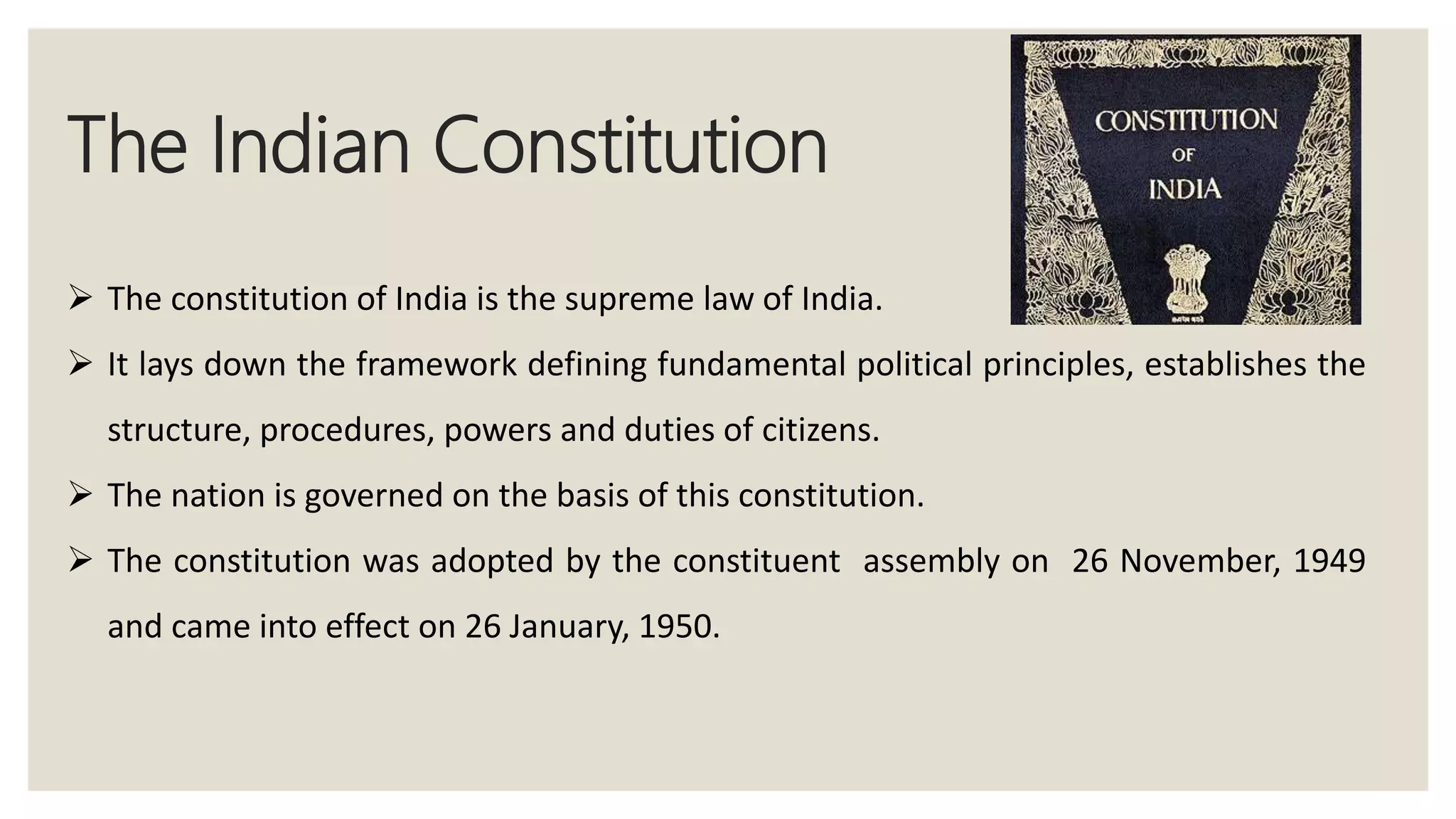 Economic implications of the Indian Constitution | PPT | Free Download
