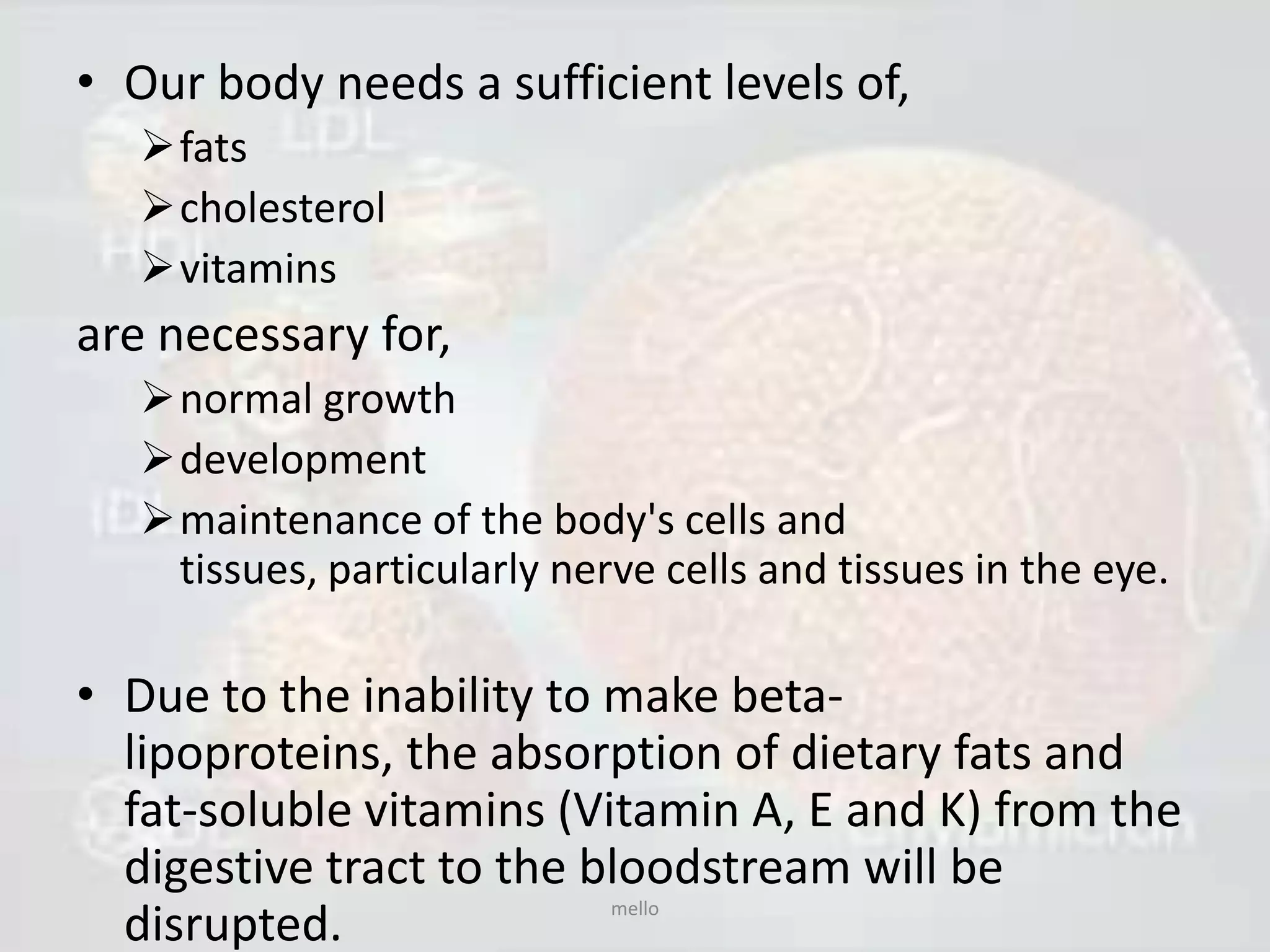 Abetalipoproteinemia | PPTX
