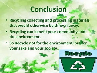 Recycling | PPTX | Science