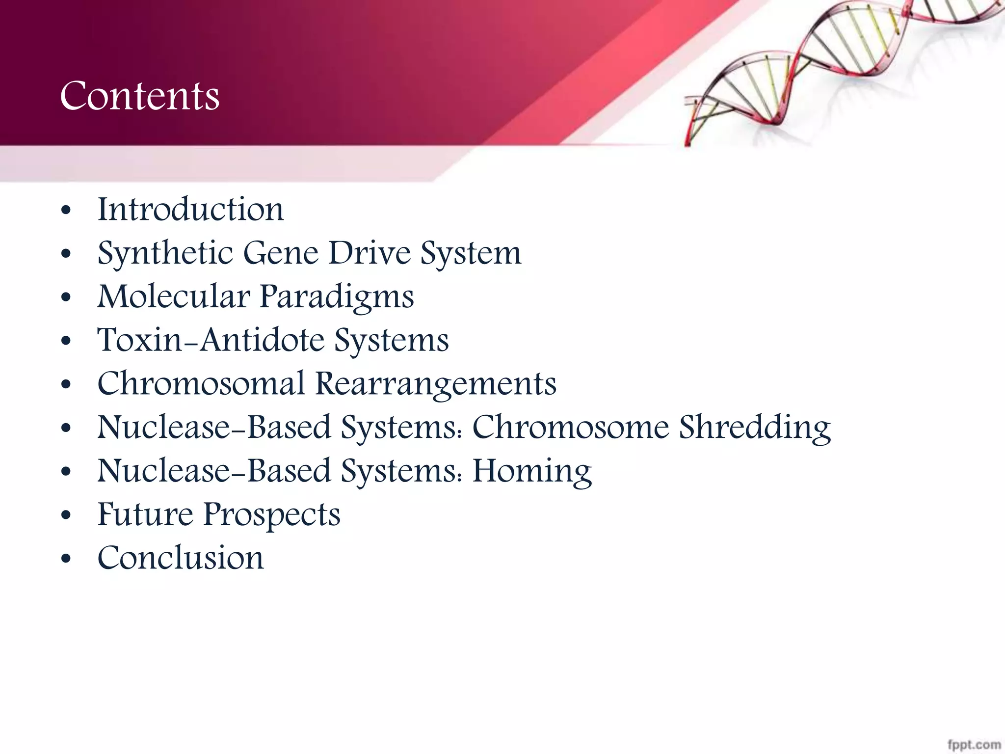 Synthetic Gene Drive System | PPT