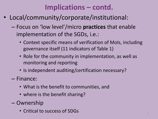 Institutional arrangements for national and community level governance ...
