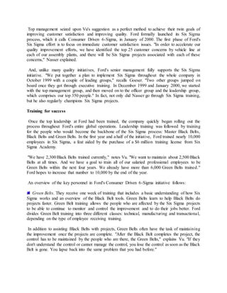 six sigma implementation in ford and sony | DOCX