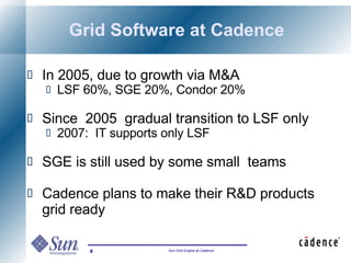 Sun Grid Engine at Cadence | PDF